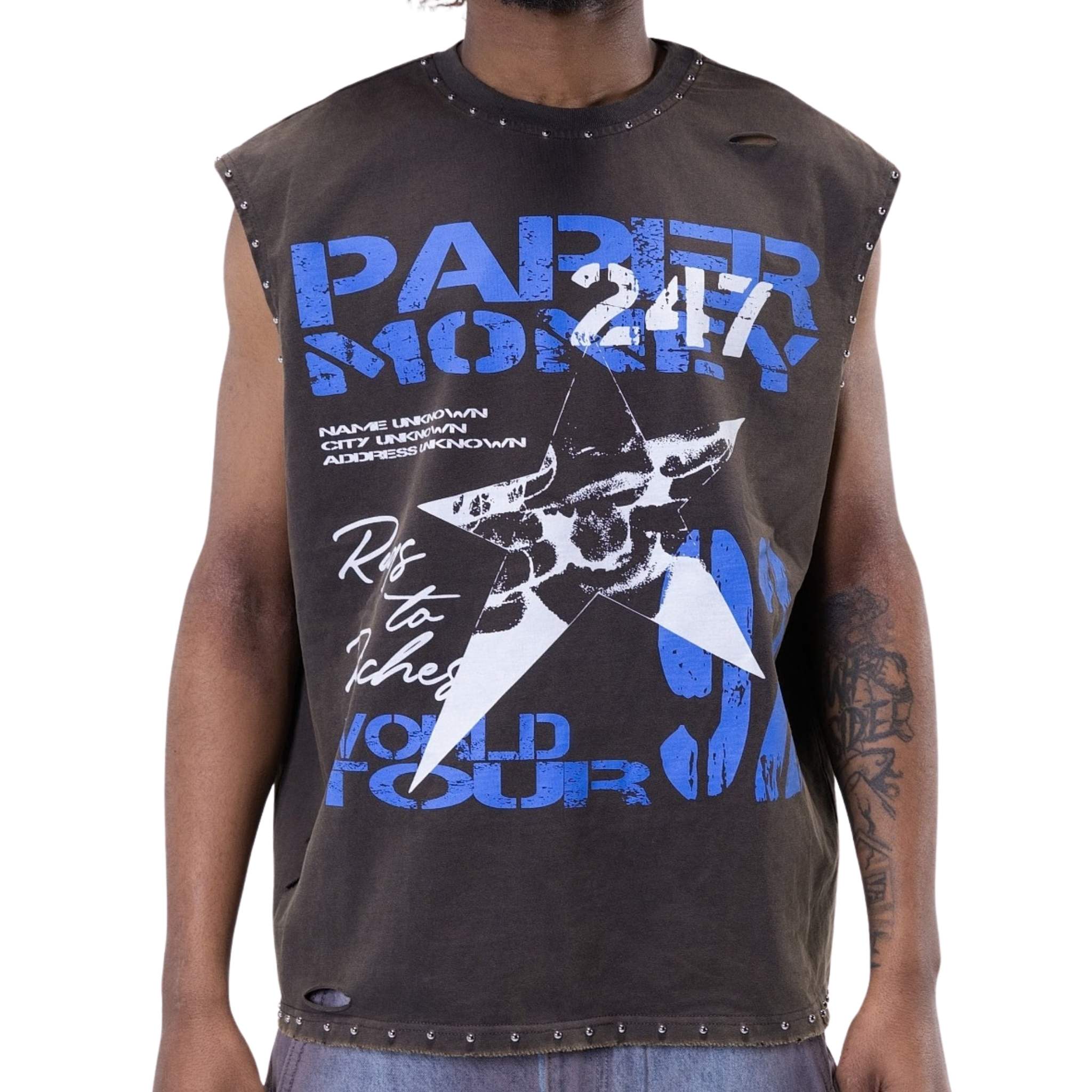 R2R World Tour Cutoff Tank Top | Vintage Graphic Sleeveless Tee – Paper ...